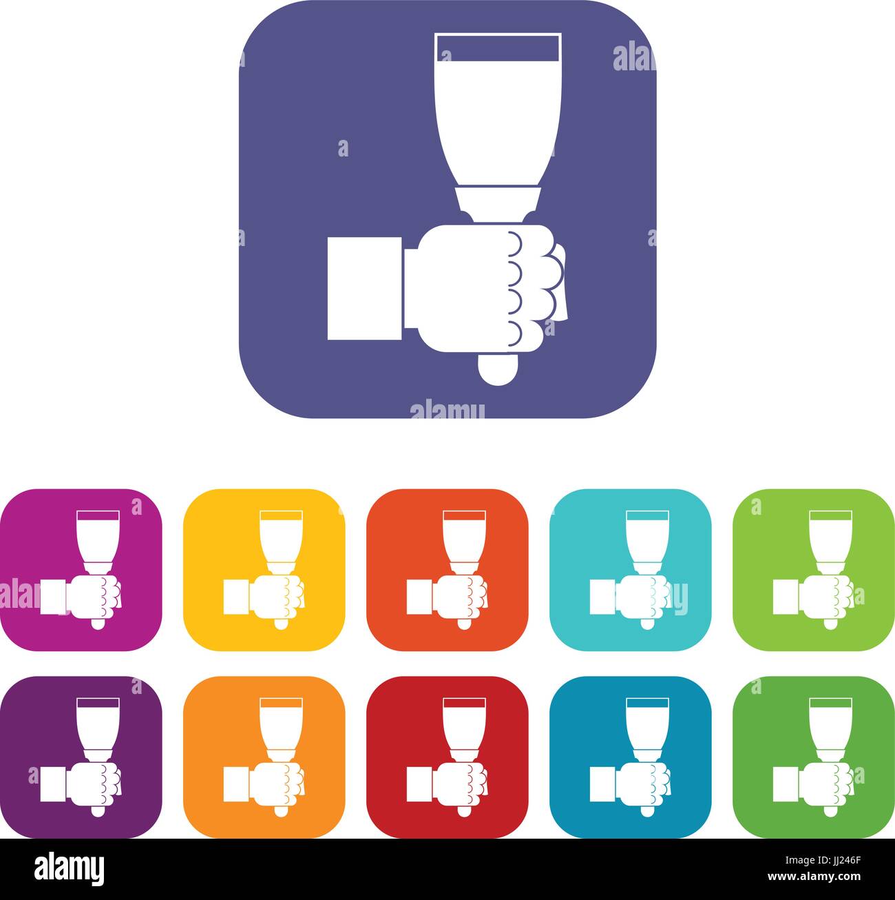 Hand hjlding paint brush icons set flat Stock Vector Image & Art - Alamy