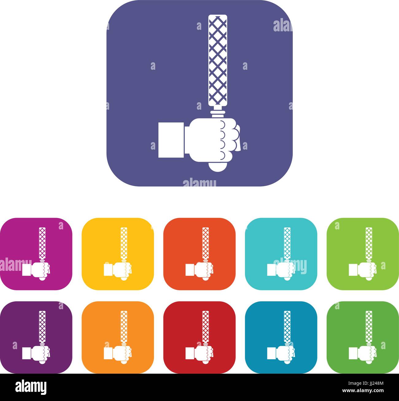 Handyman toolbox in hand Stock Vector Images - Alamy