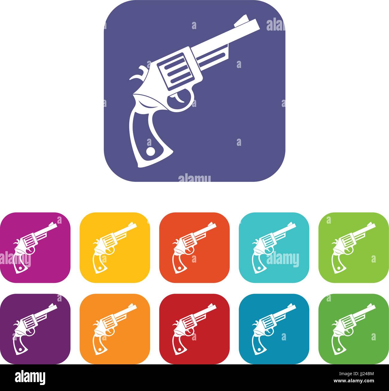 Vintage revolver icons set flat Stock Vector Image & Art - Alamy