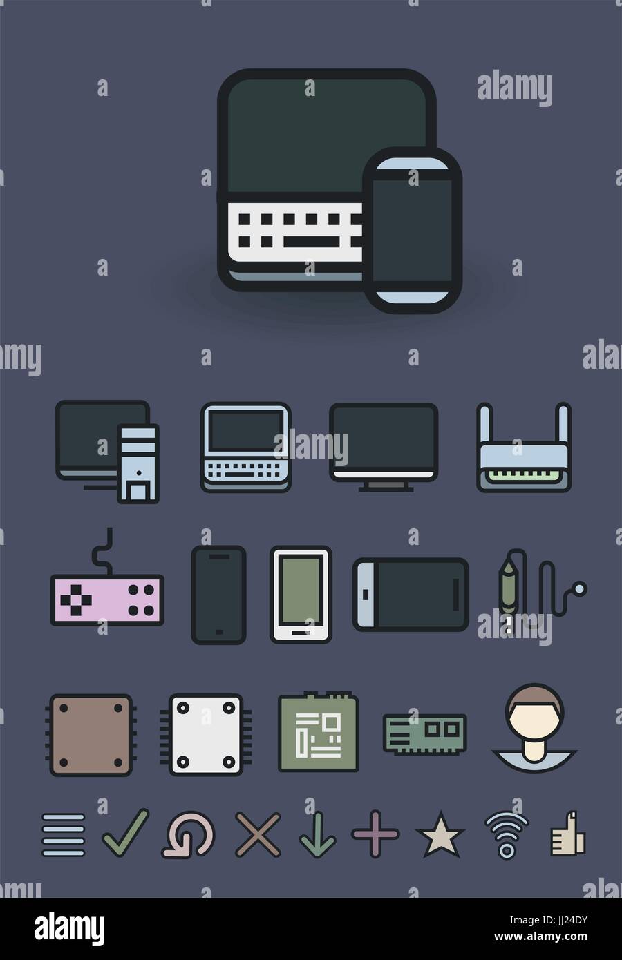 Mobile and laptop icons Stock Vector Images - Alamy