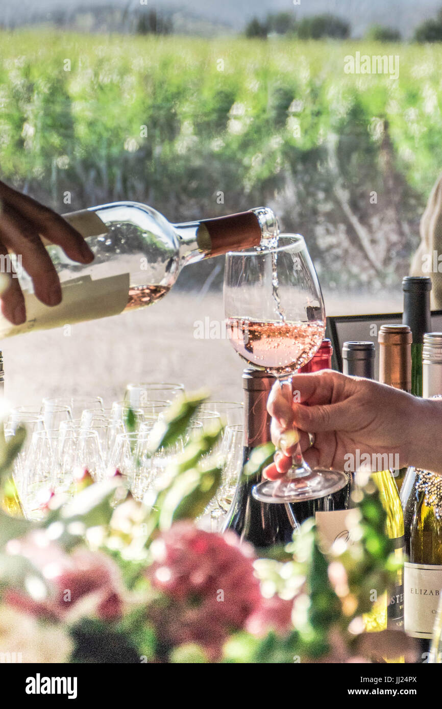 Afternoon Wine Tasting event with wine pouring outdoors in a Napa ...