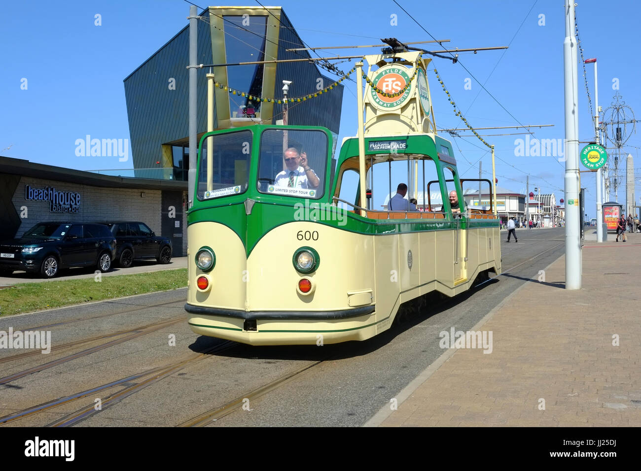 Blackpool "Open Boat" Heritage Tram Stock Photo - Alamy