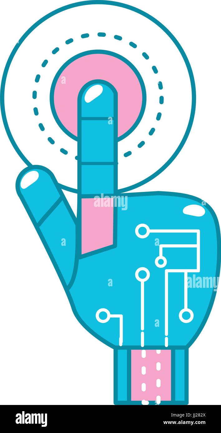 hand with finger touch and circuits digital connection Stock Vector ...