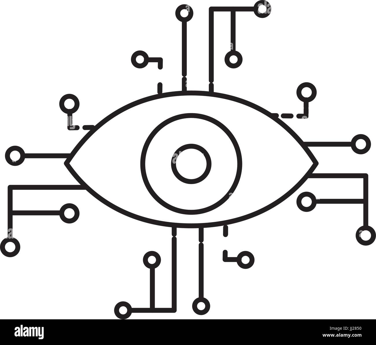 line visual technology connect in the cyberspace structure Stock Vector ...