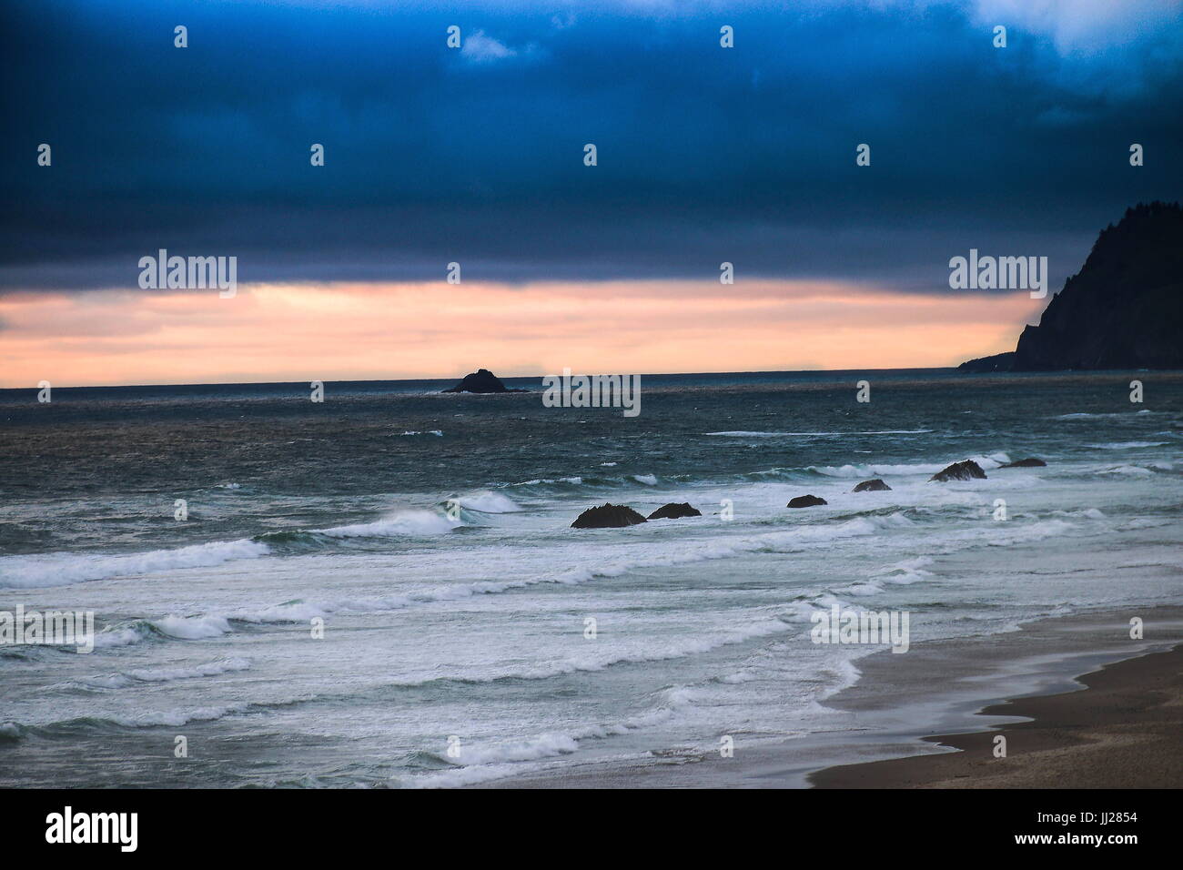 Sunset over Lincoln Beach Stock Photo - Alamy