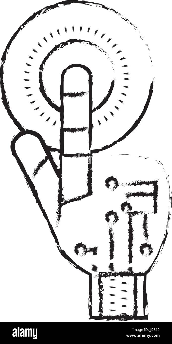 Hand finger touch circuits hi-res stock photography and images - Alamy