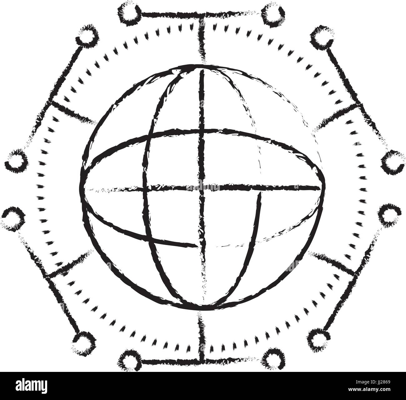 figure global digital technology data connection Stock Vector Image ...