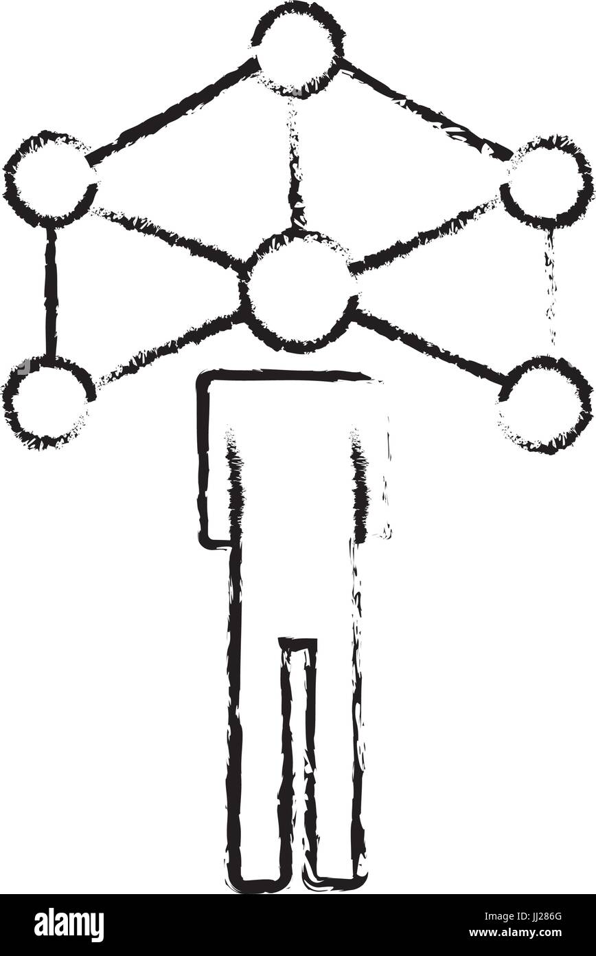 figure people global connection to social network Stock Vector Image ...