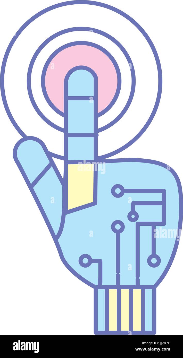 Hand finger touch circuits hi-res stock photography and images - Alamy