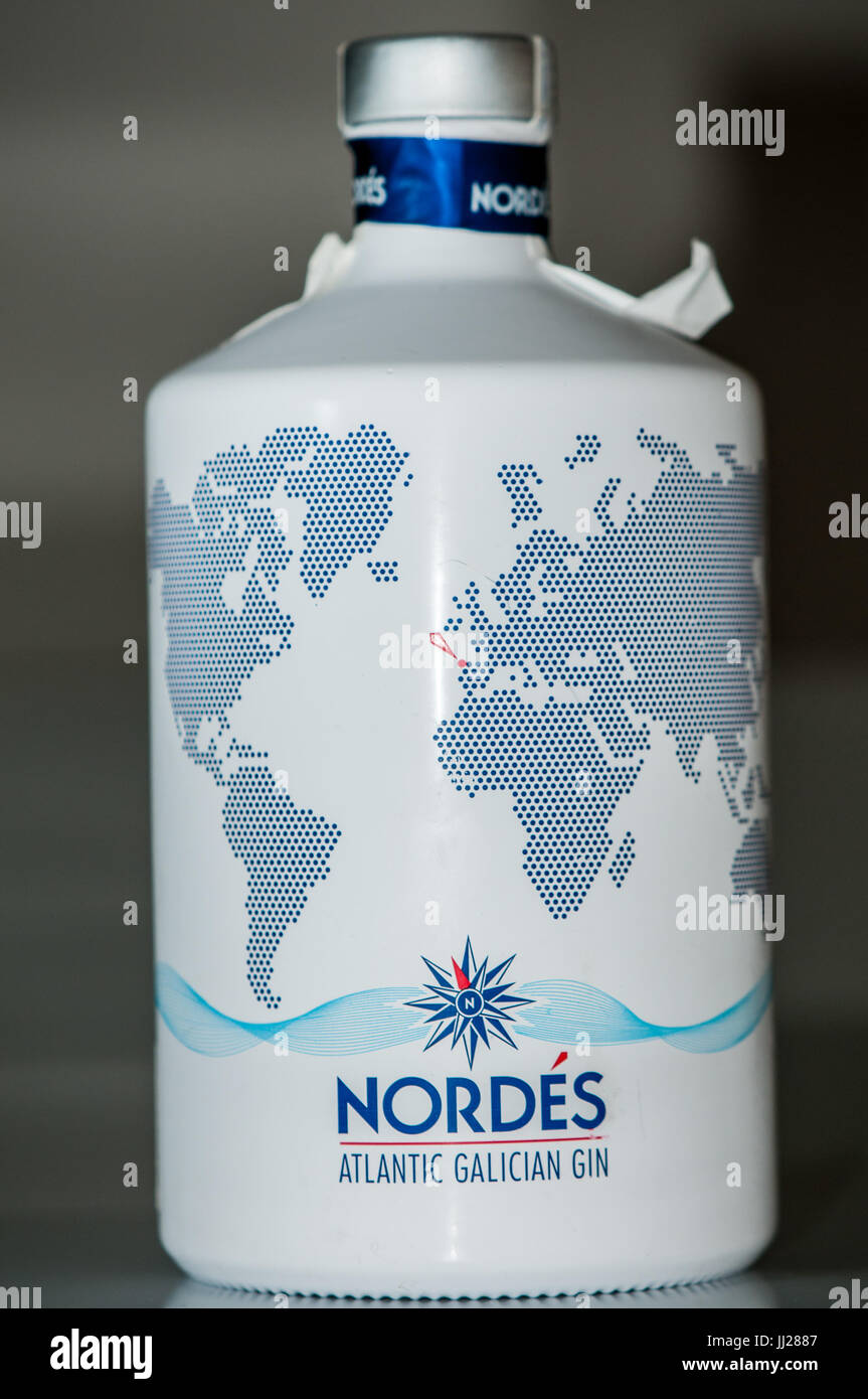 bottle of nordes atlantic galician gin Stock Photo - Alamy