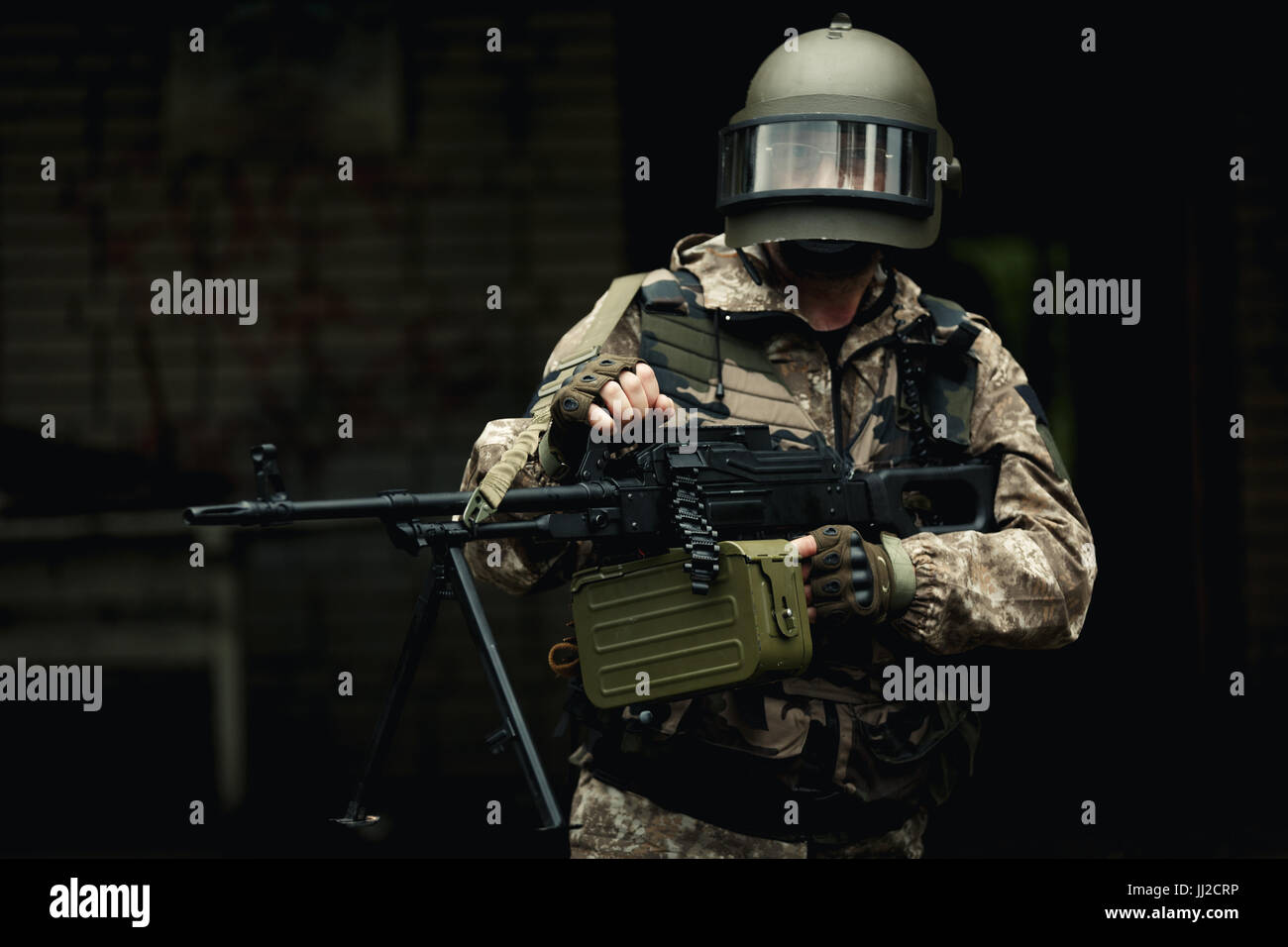 Young soldier hunter gun in hi-res stock photography and images - Alamy