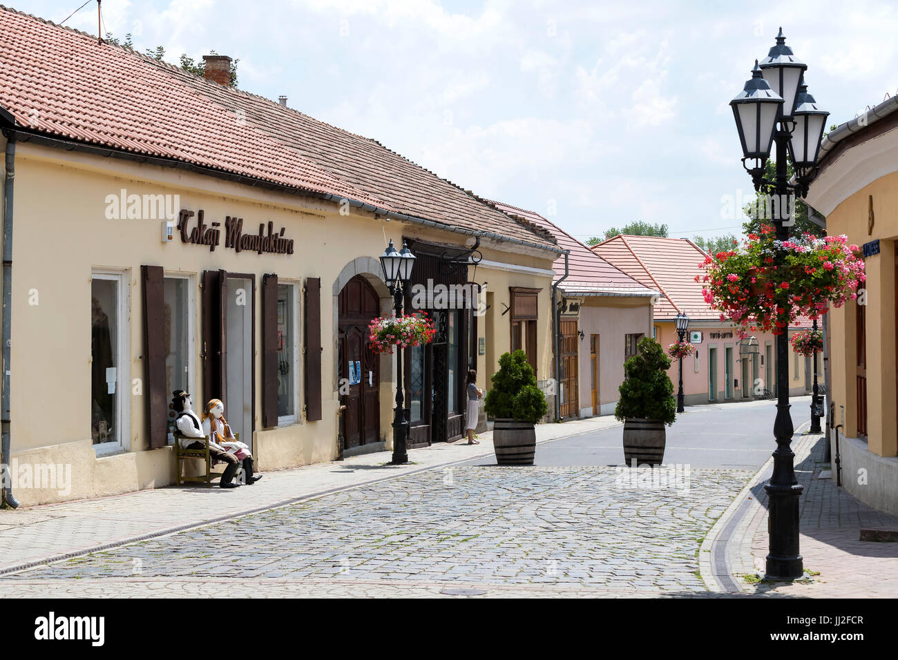 TOKAJ, HUNGARY. 24 JUNE, 2017: Streets of the medieval wine town of ...