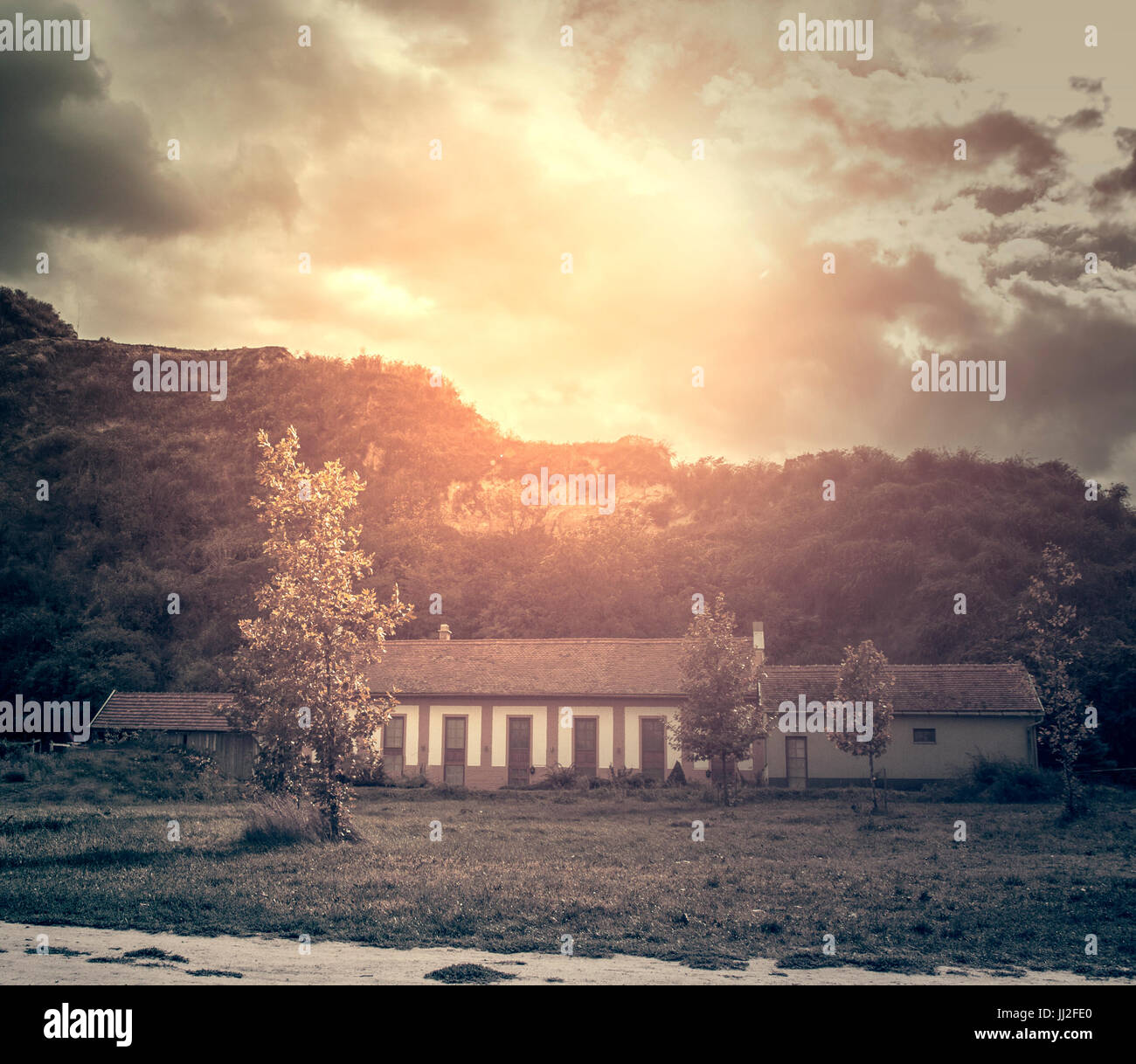 Spooky old building Stock Photo - Alamy