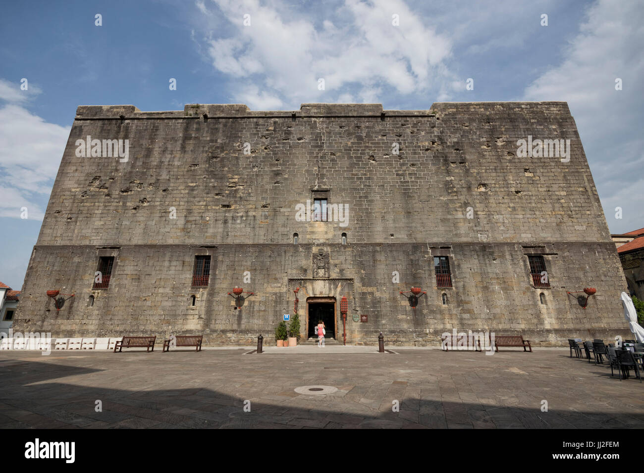 Carlos V castle facade in Hondarribia (Guipuzcoa, Basque country, Spain ...