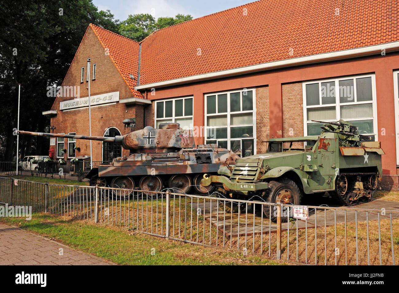 Little tank in front of War Museum 1940-1945, Arnhem, Gelderland ...