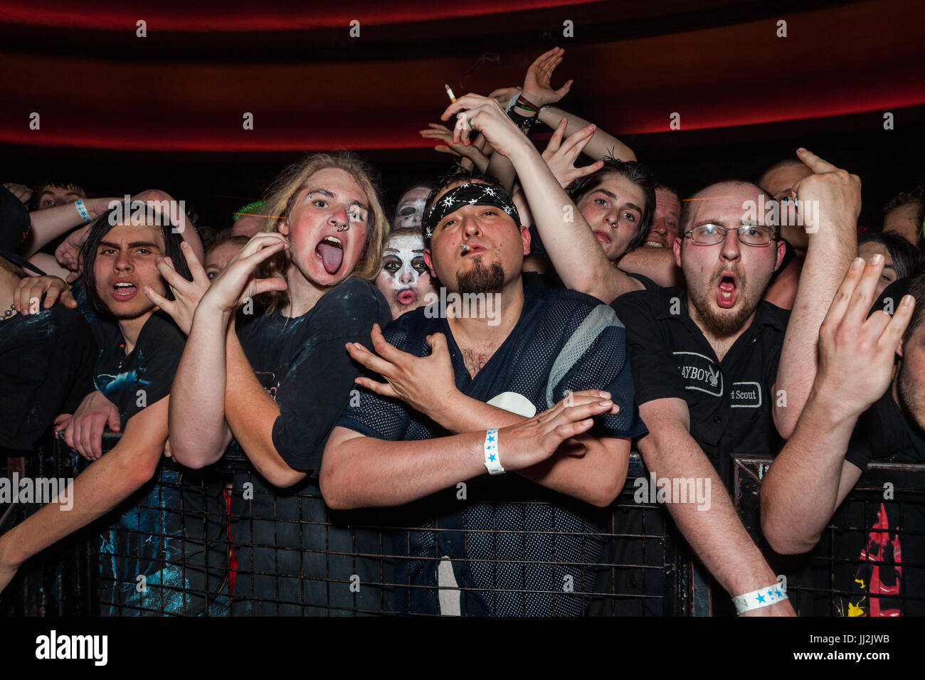 Juggalos (Insane Clown Posse fans) at an ICP concert at the Eagle/Rave ...
