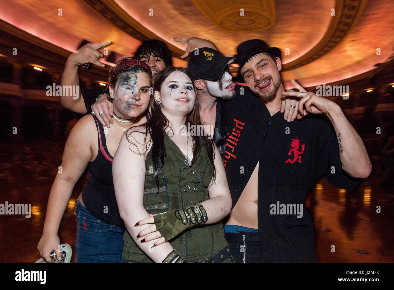 Juggalos (Insane Clown Posse fans) at an ICP concert at the Stock Photo ...