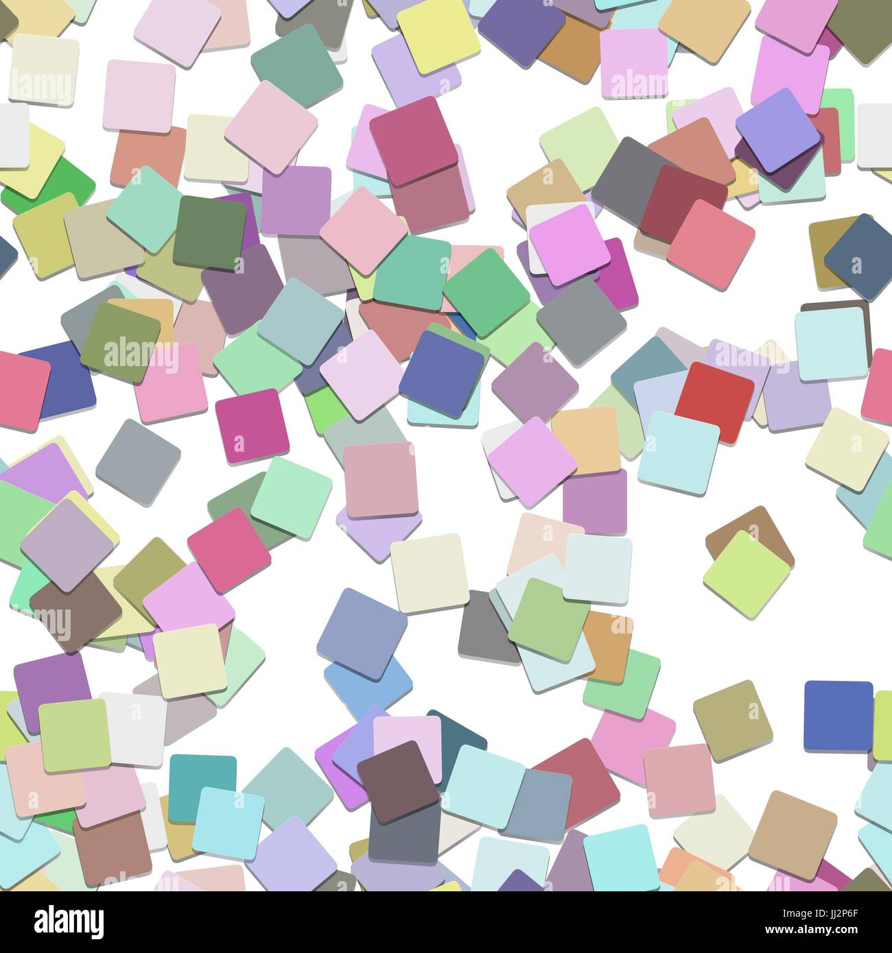 Abstract seamless chaotic square pattern background - vector graphic from multicolored rotated ...