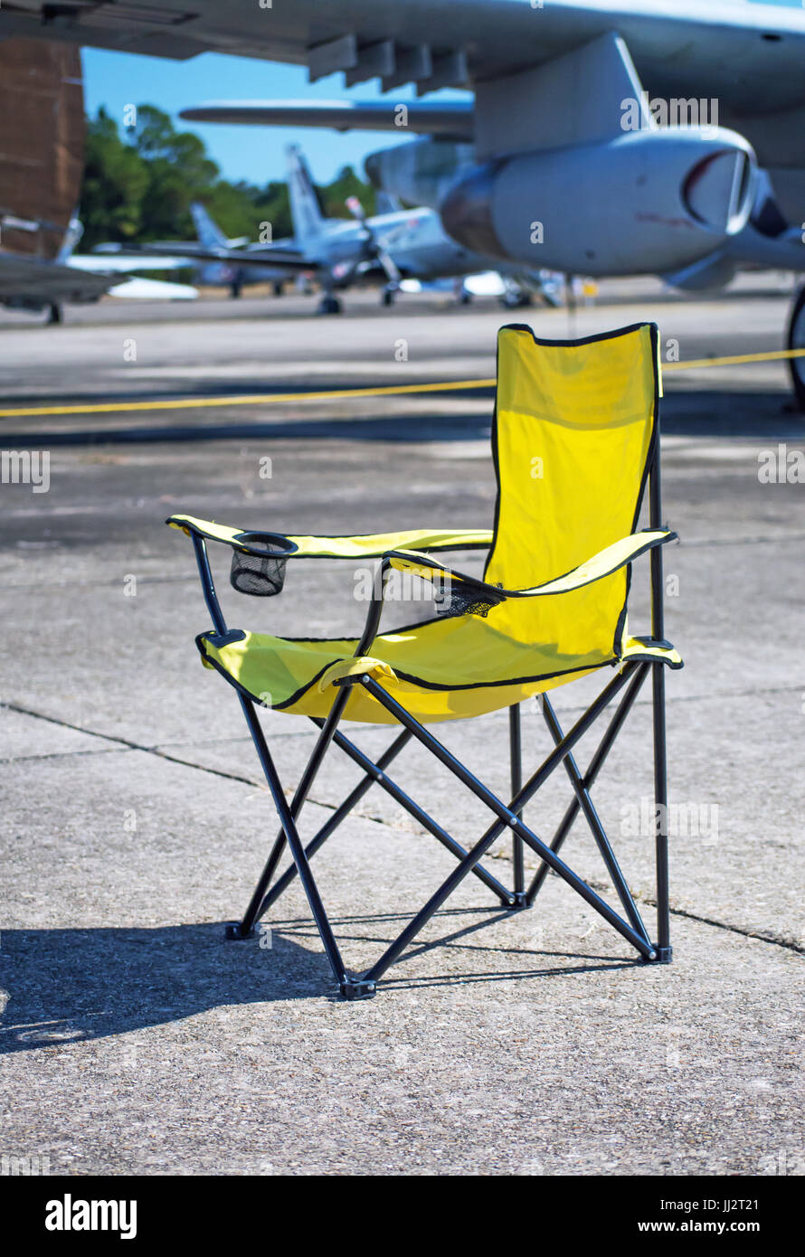 A lawn chair sitting by itself Stock Photo - Alamy
