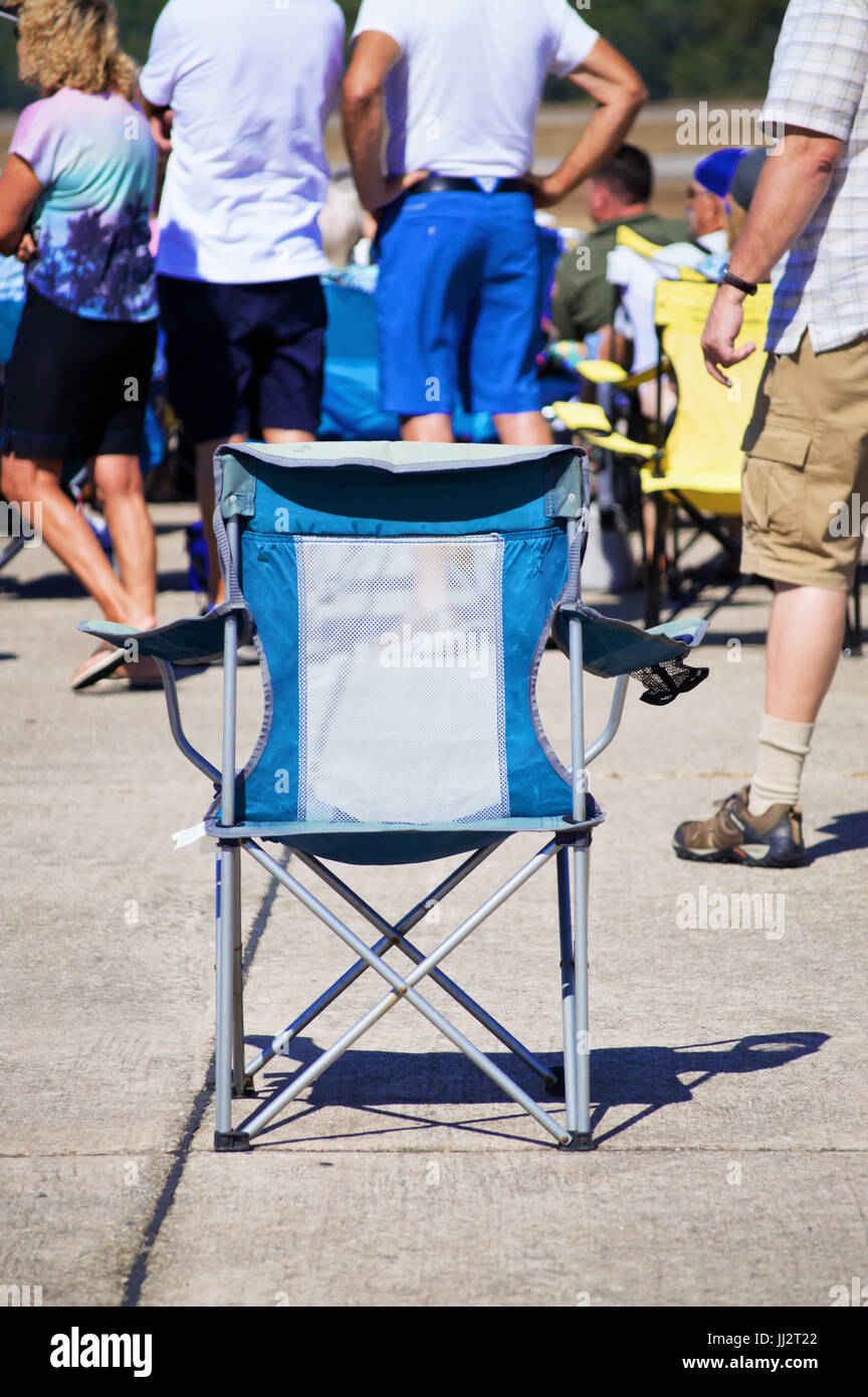 A lawn chair sitting by itself Stock Photo - Alamy