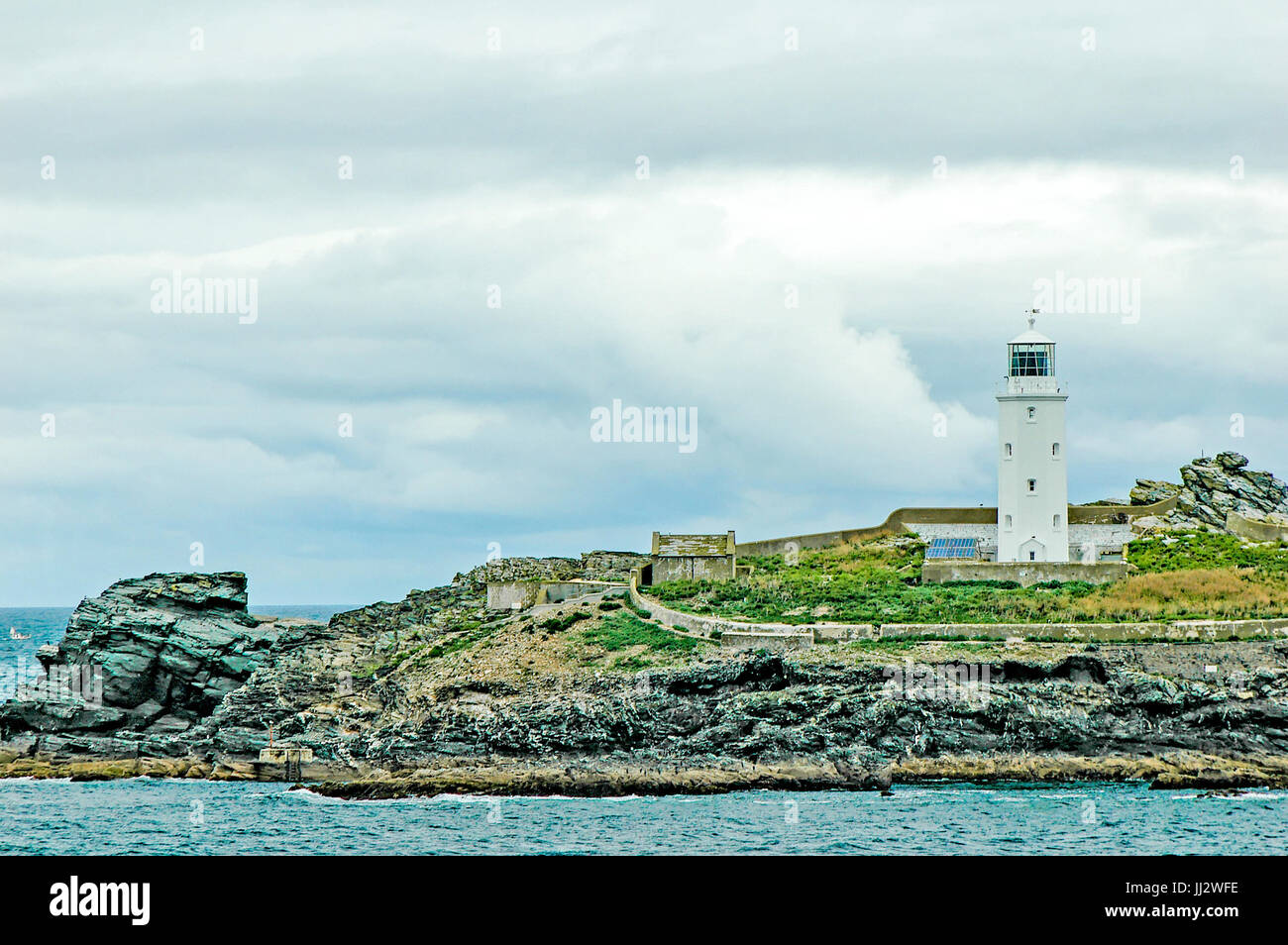 Godrevy lighthouse near st. ives, Cornwall; Godrevy Leuchtturm bei St ...