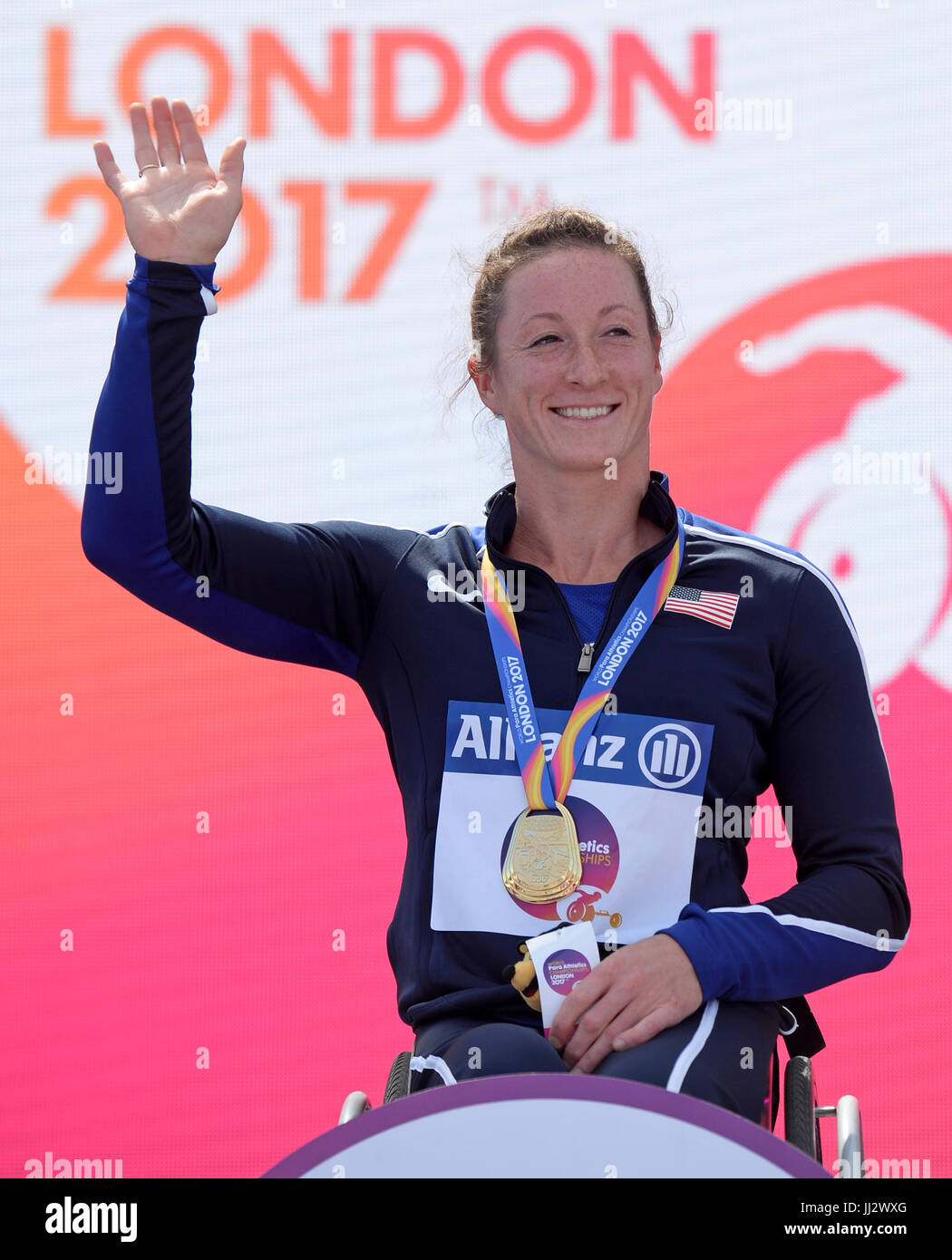 Australia's Tatyana McFadden with her gold medal in the Women's 1500m ...