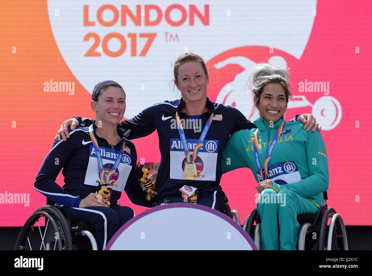 (left-right) USA's Amanda McGrory, Tatyana McFadden and Madison de ...