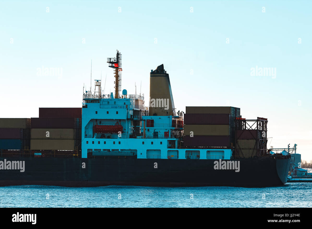 Modern black container ship moving from Baltic sea Stock Photo - Alamy