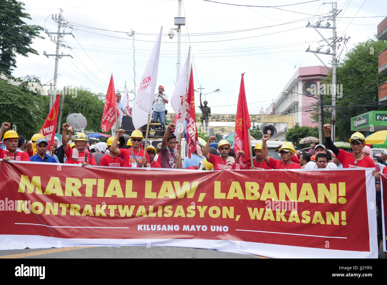 Against Martial Law and on contractualization emoployee. Protest ...