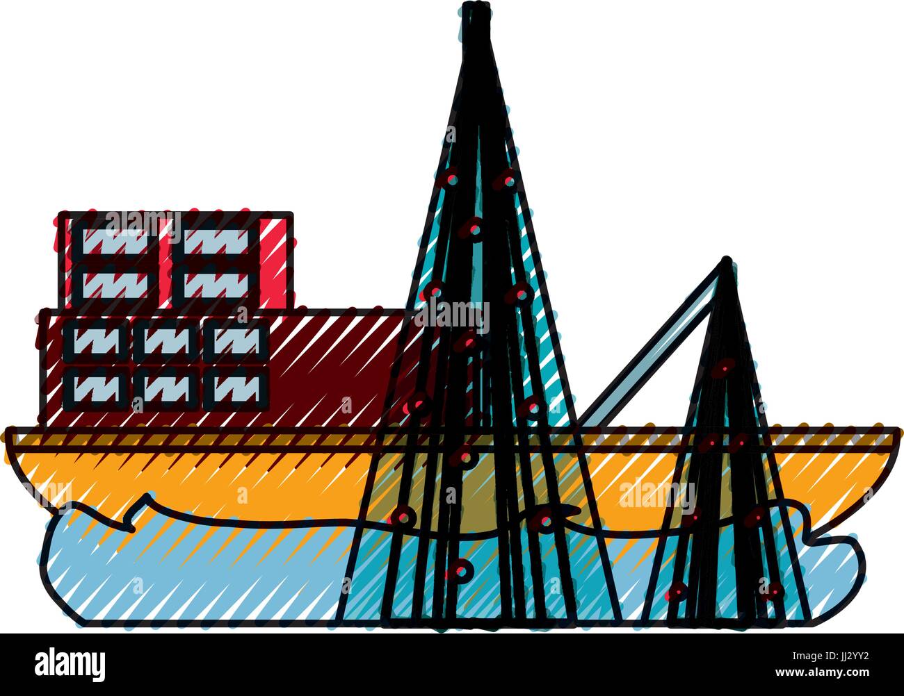 Fishing ship boat Stock Vector Image & Art - Alamy