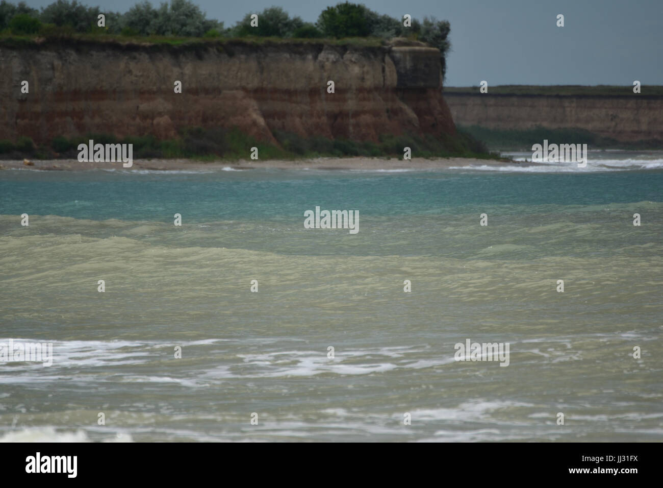 The Black Sea coastline at, Olimp resort, Constanta, Romania Stock ...