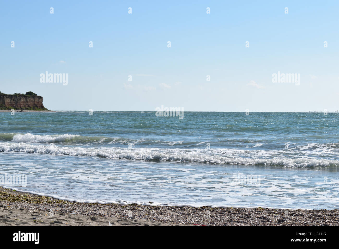 The Black Sea coastline at, Olimp resort, Constanta, Romania Stock ...