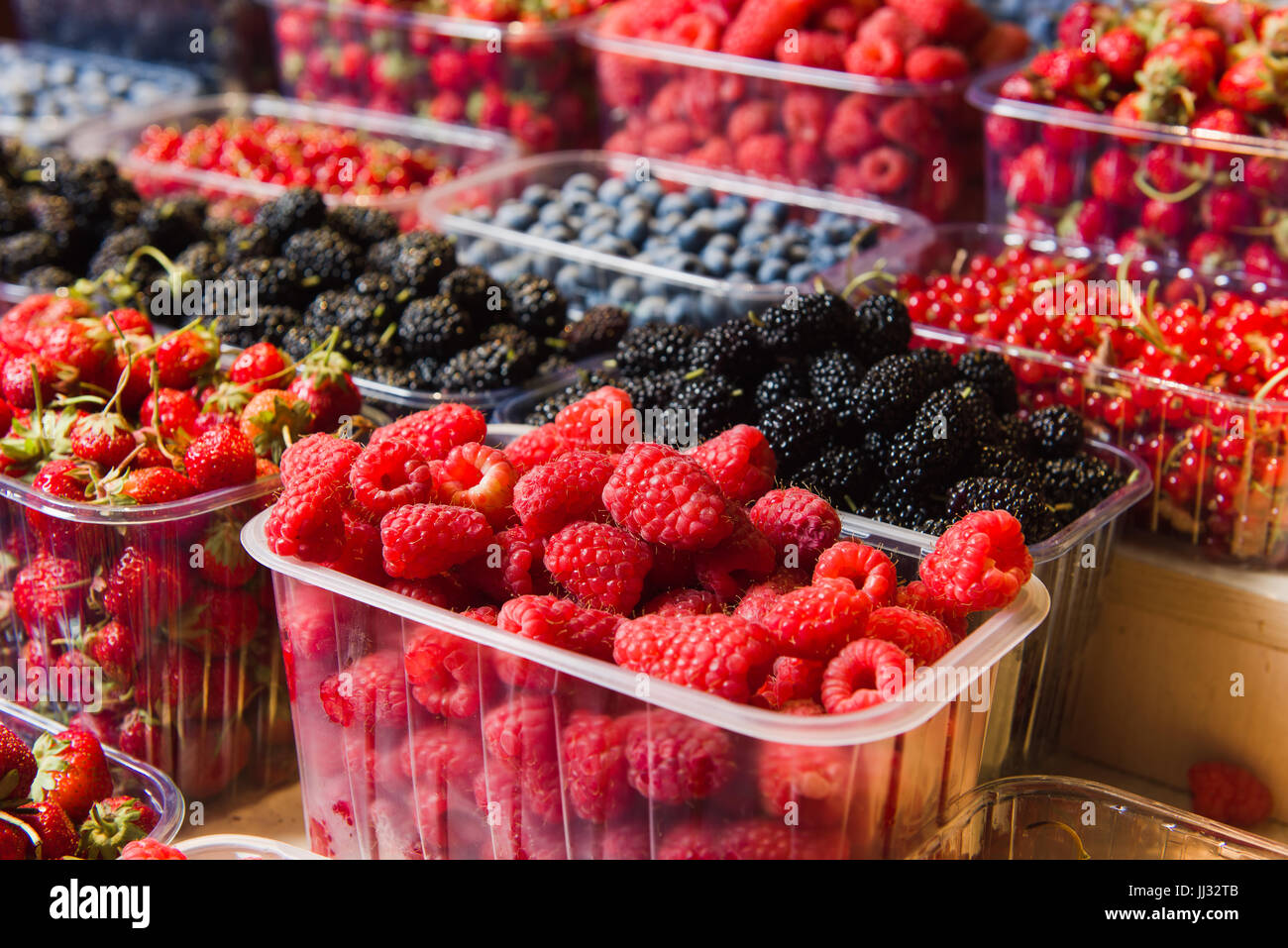Fresh berries on display. Organic and fresh. Food background. Display ...