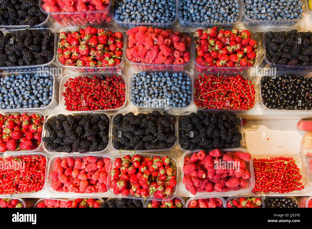 Fresh berries on display. Organic and fresh. Food background. Display ...