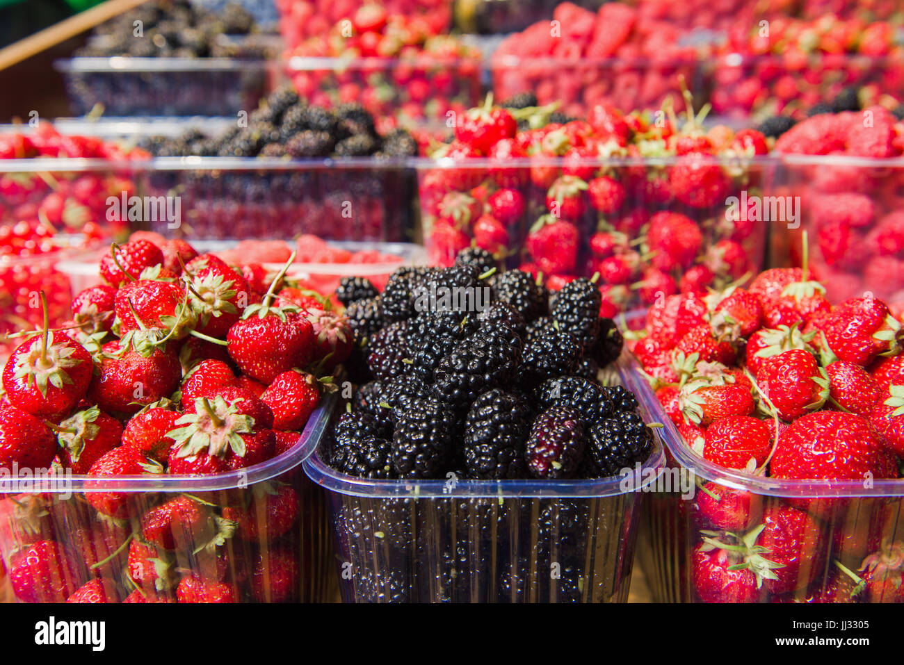 Fresh berries on display. Organic and fresh. Food background. Display ...