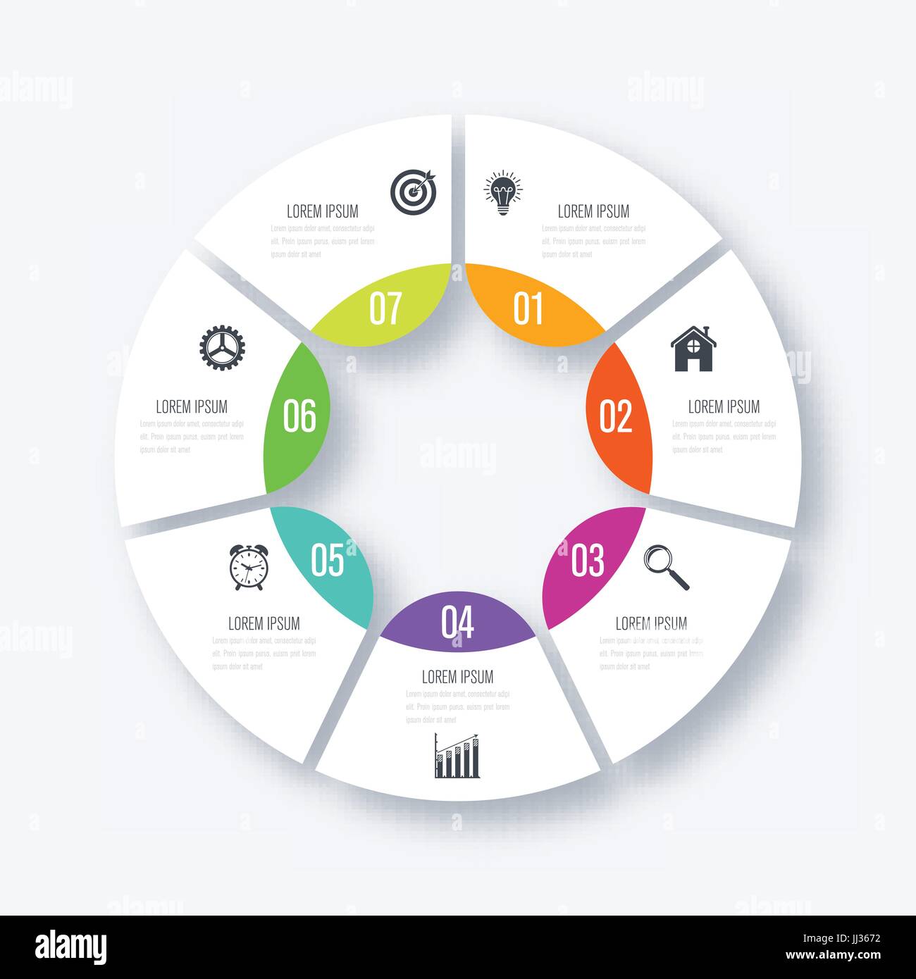 Infographics template 7 options with circle Stock Vector Image & Art ...