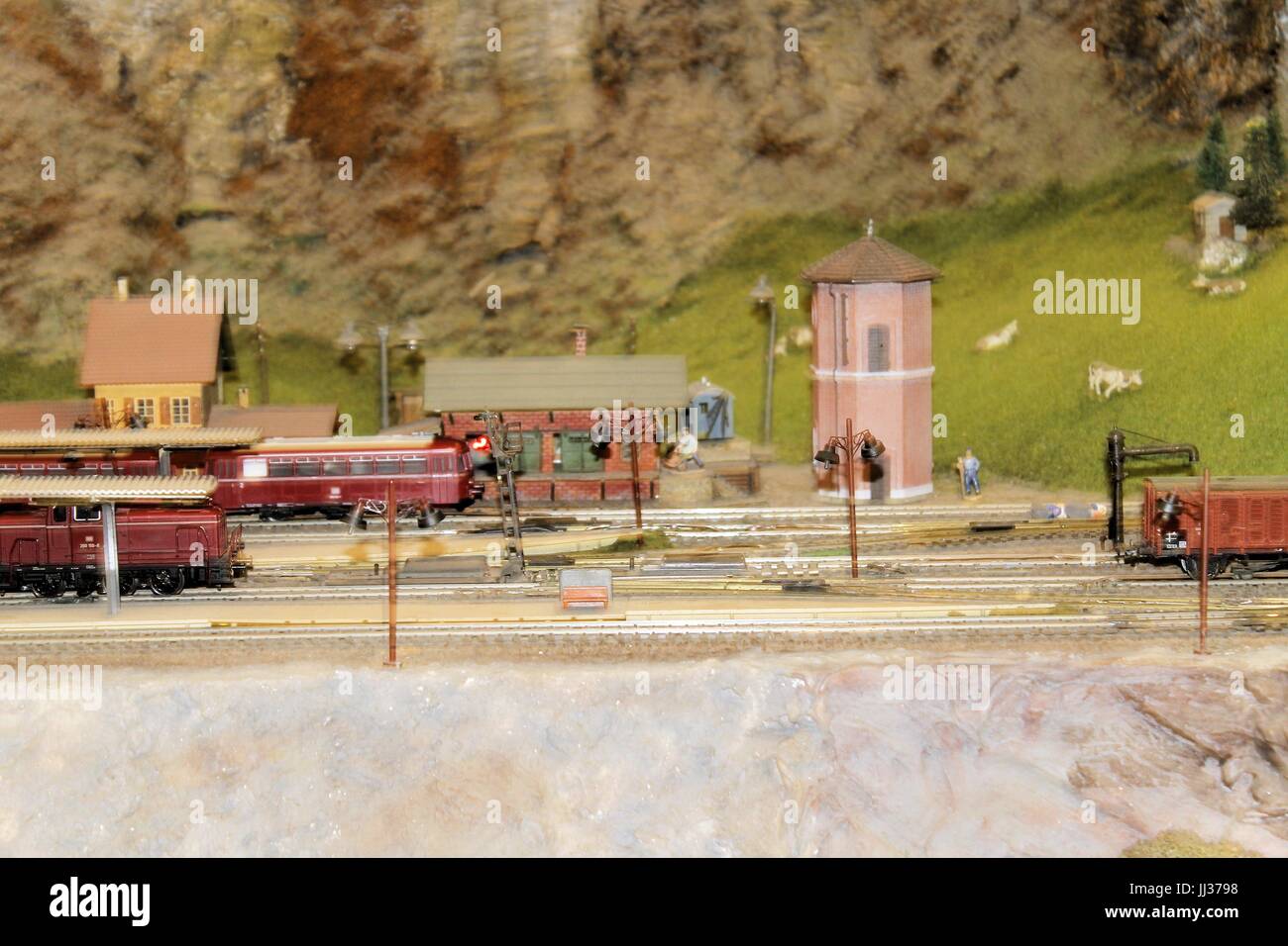 Miniature train station. Train station Stock Photo - Alamy