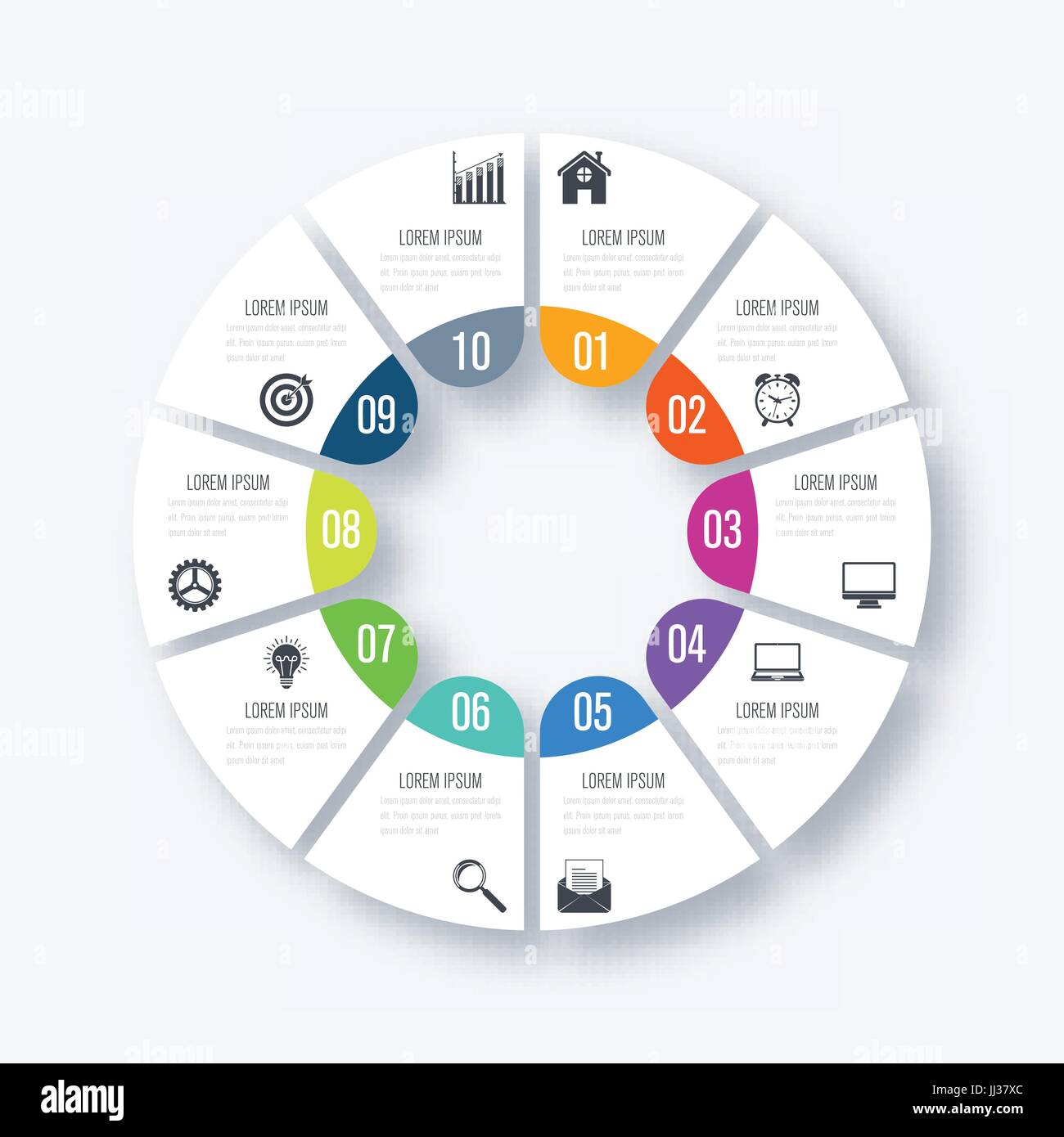 Infographics template 10 options with circle Stock Vector Image & Art ...
