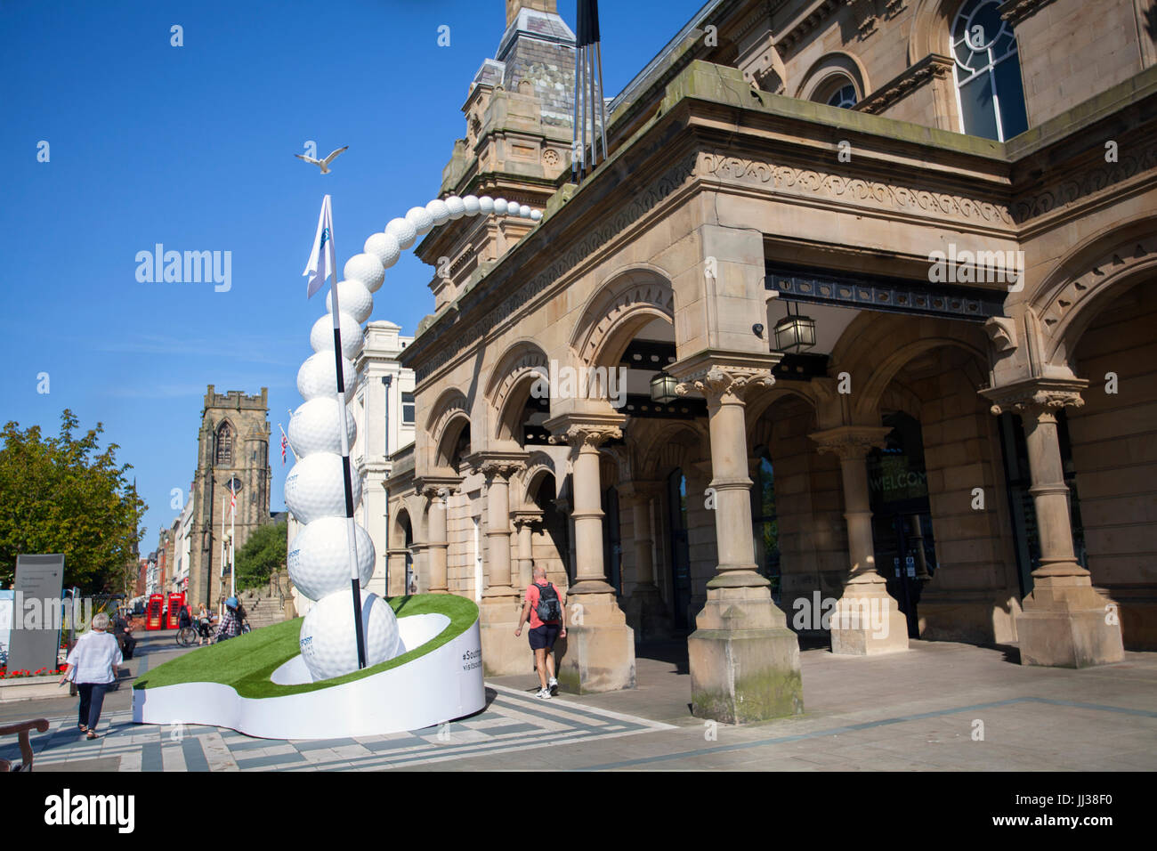 Giant statue of golf clubs, which replicate the motion of a swing, 20 ...