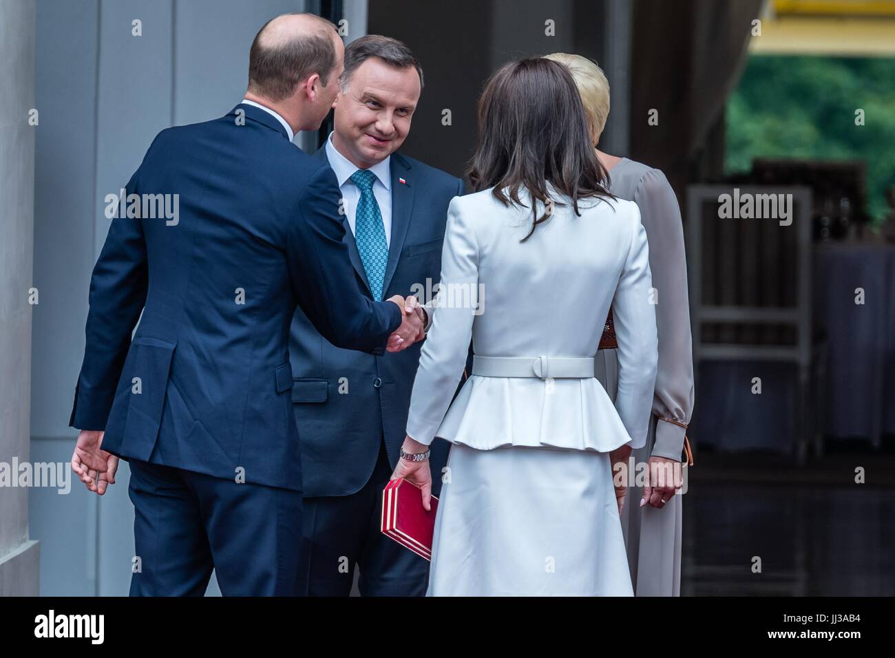 Warsaw, Poland. 17th July, 2017. Prince William and Duchess Kate and ...