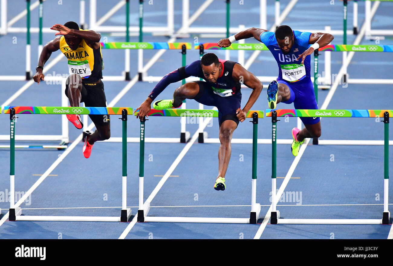 Andrew Riley (JAM), Dimitri Bascou (FRA) and Jeff Porter aka Jeffrey ...