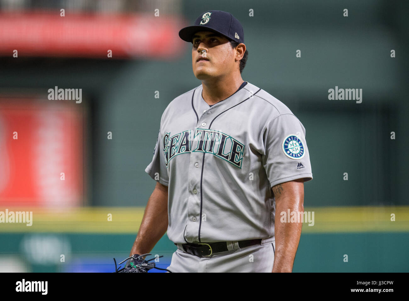 Houston, TX, USA. 17th July, 2017. Seattle Mariners relief pitcher ...