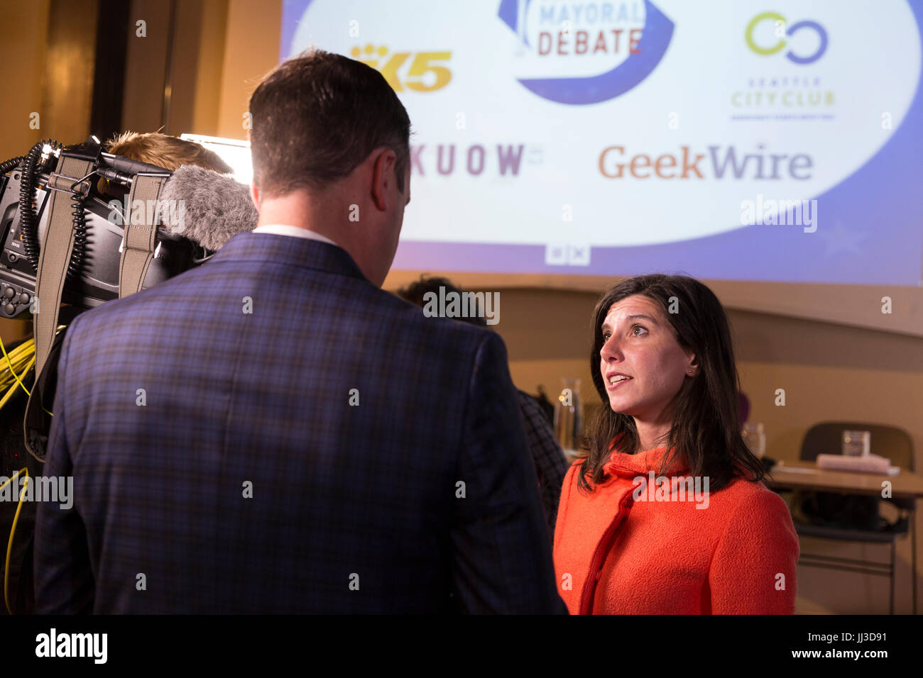 Seattle, Washington, USA. 17th July, 2017. Candidate Jessyn Farrell ...