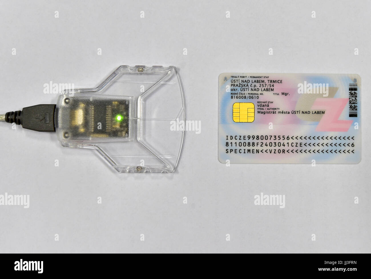 Prague, Czech Republic. 18th July, 2017. The new ID card with chip and ...