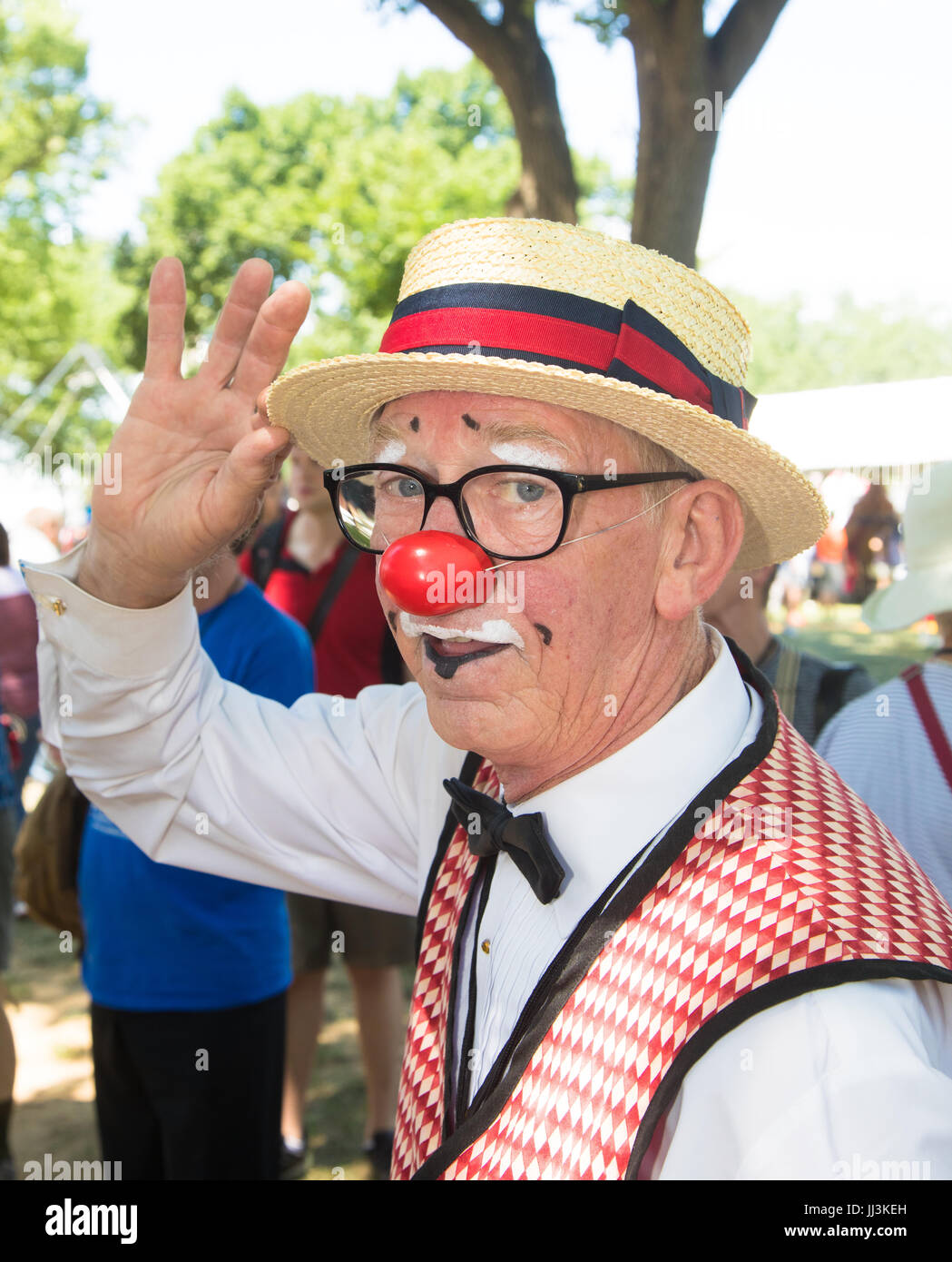 Clown Robin Eurich appears at the Smithsonian Folklife Festival on June ...