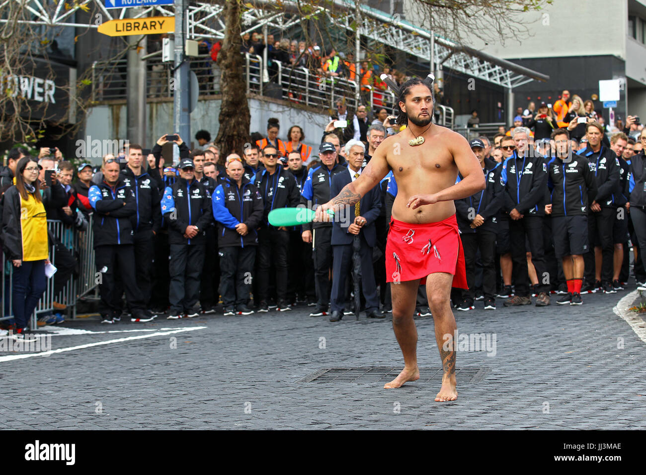 6th July 2017, Auckland, New Zealand; Ceremony at start of ETNZ's ...