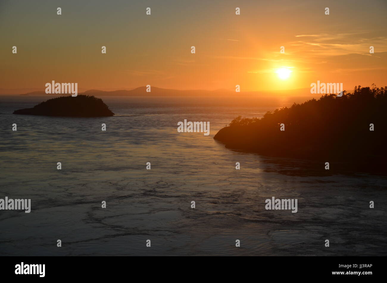 Sunset behind ocean Stock Photo - Alamy