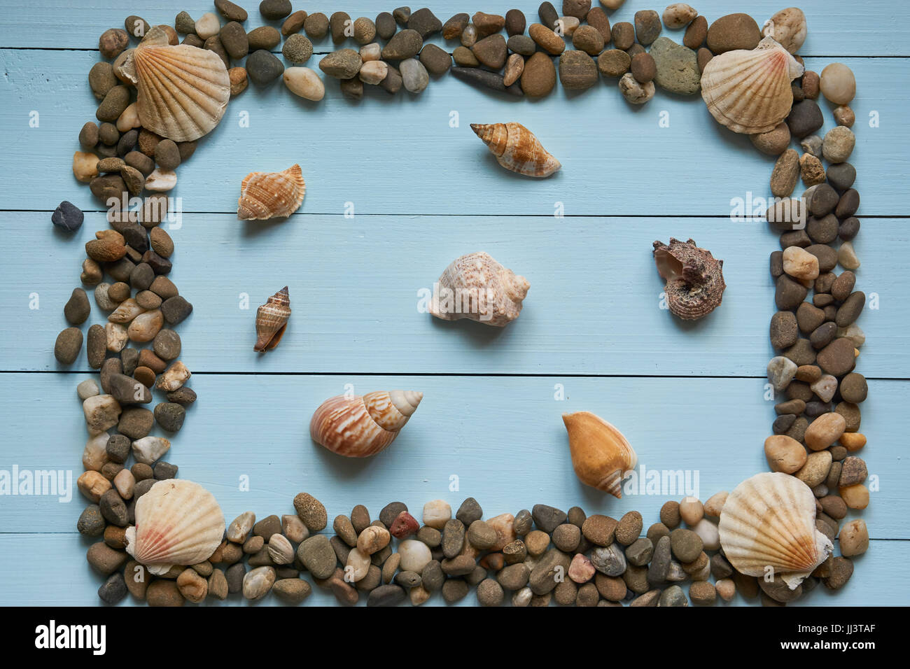 full large decorative frame from pebbles stones rocks and different ...