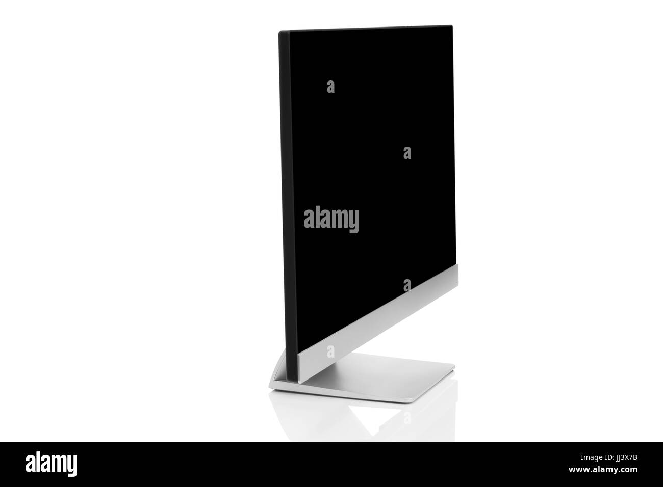 Sleek modern business monitor on white background with reflection Stock ...