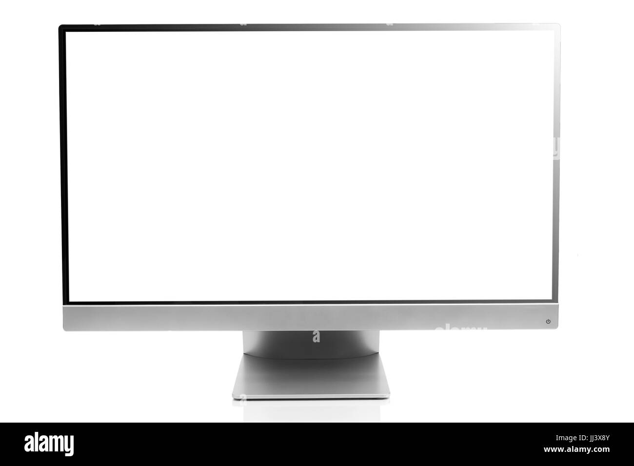 Sleek modern business monitor on white background with reflection Stock ...